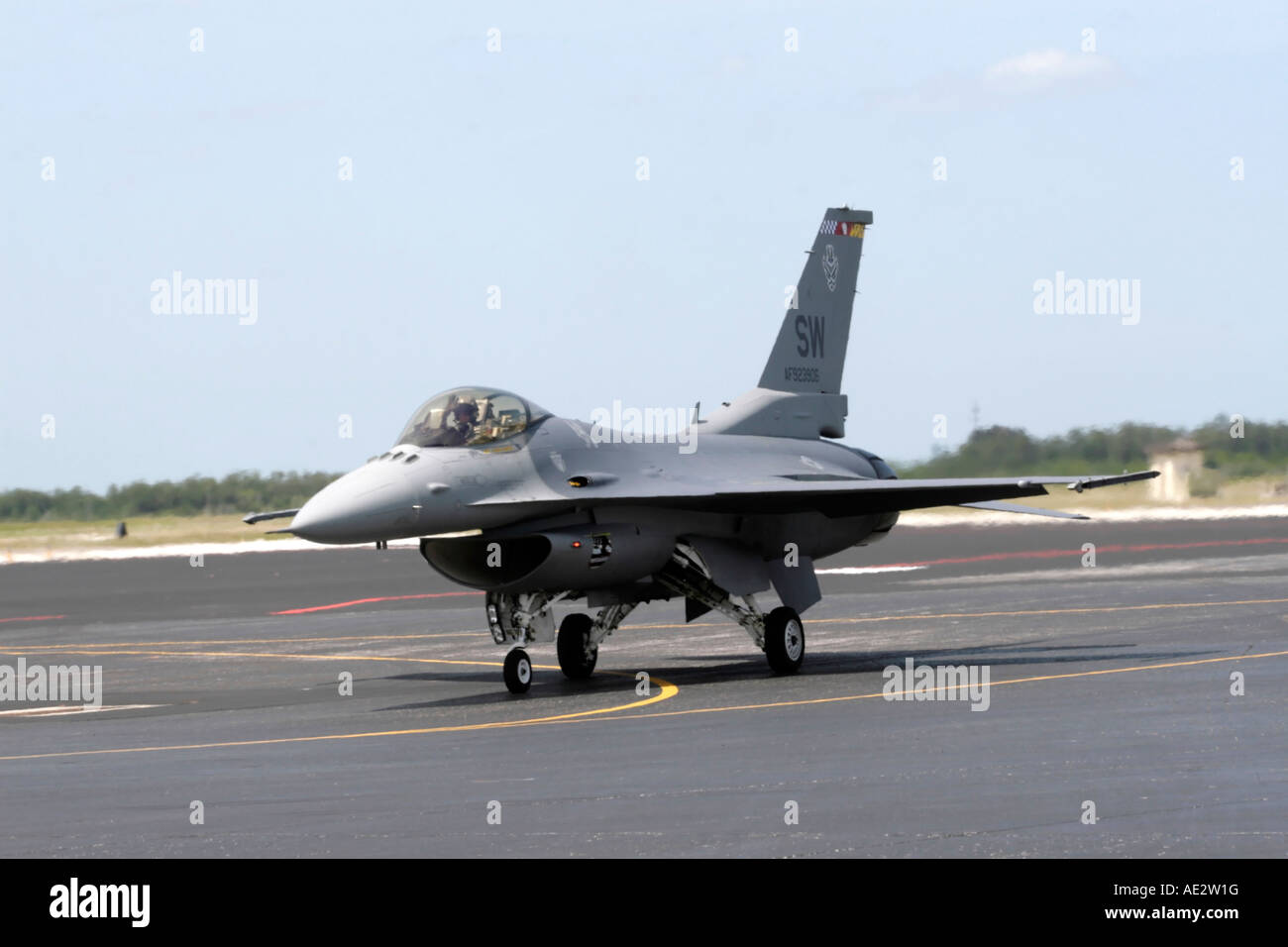 Captain Jason Barta Taxi's his F-16 to the Runway for Take Off Stock ...