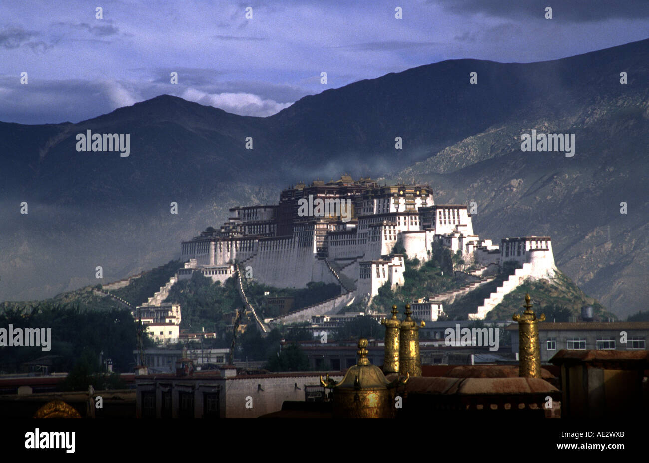 The scene of the the Potala Palace under the morning sun from the ...
