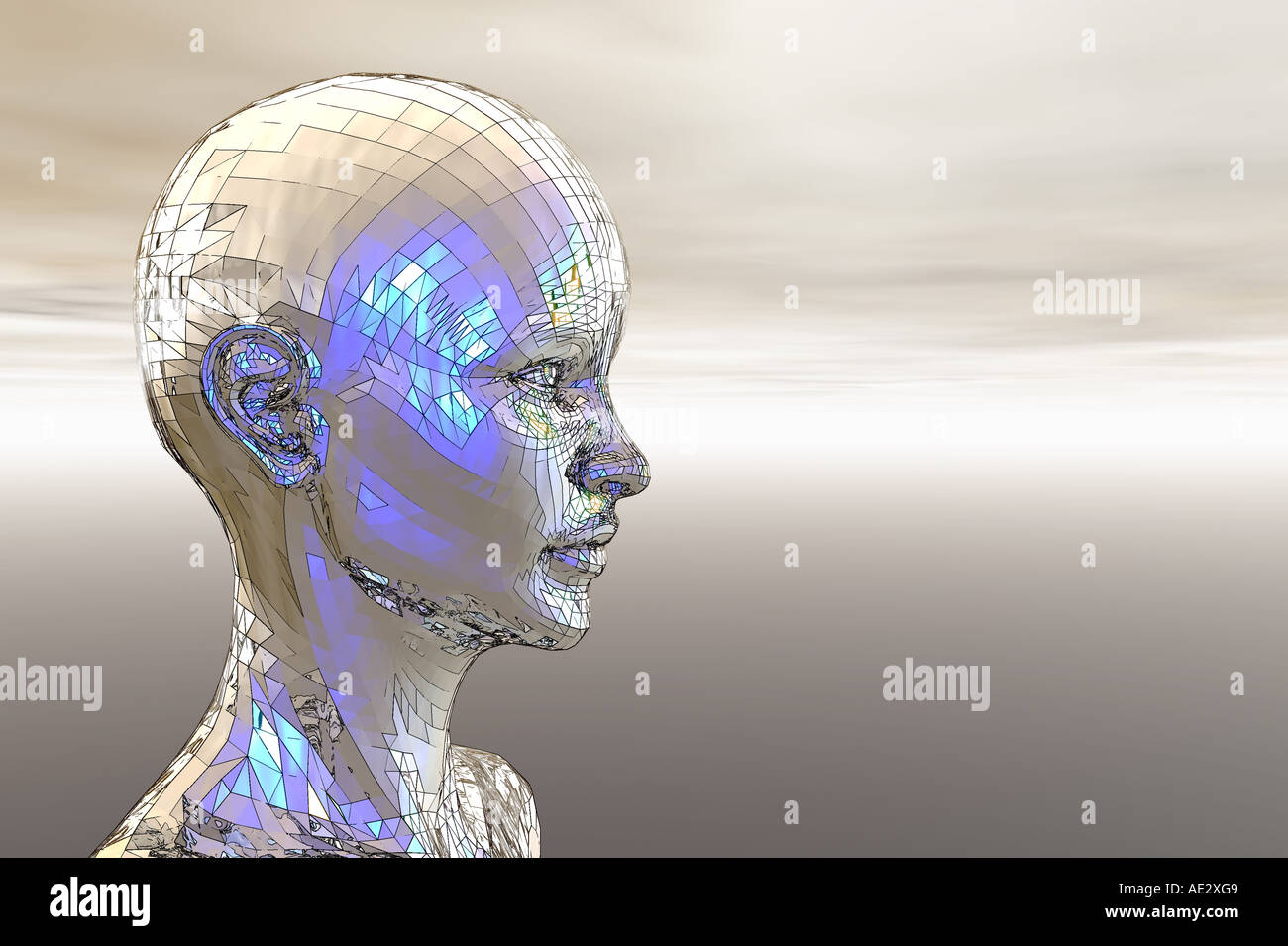 Wireframe female robot hi-res stock photography and images - Alamy