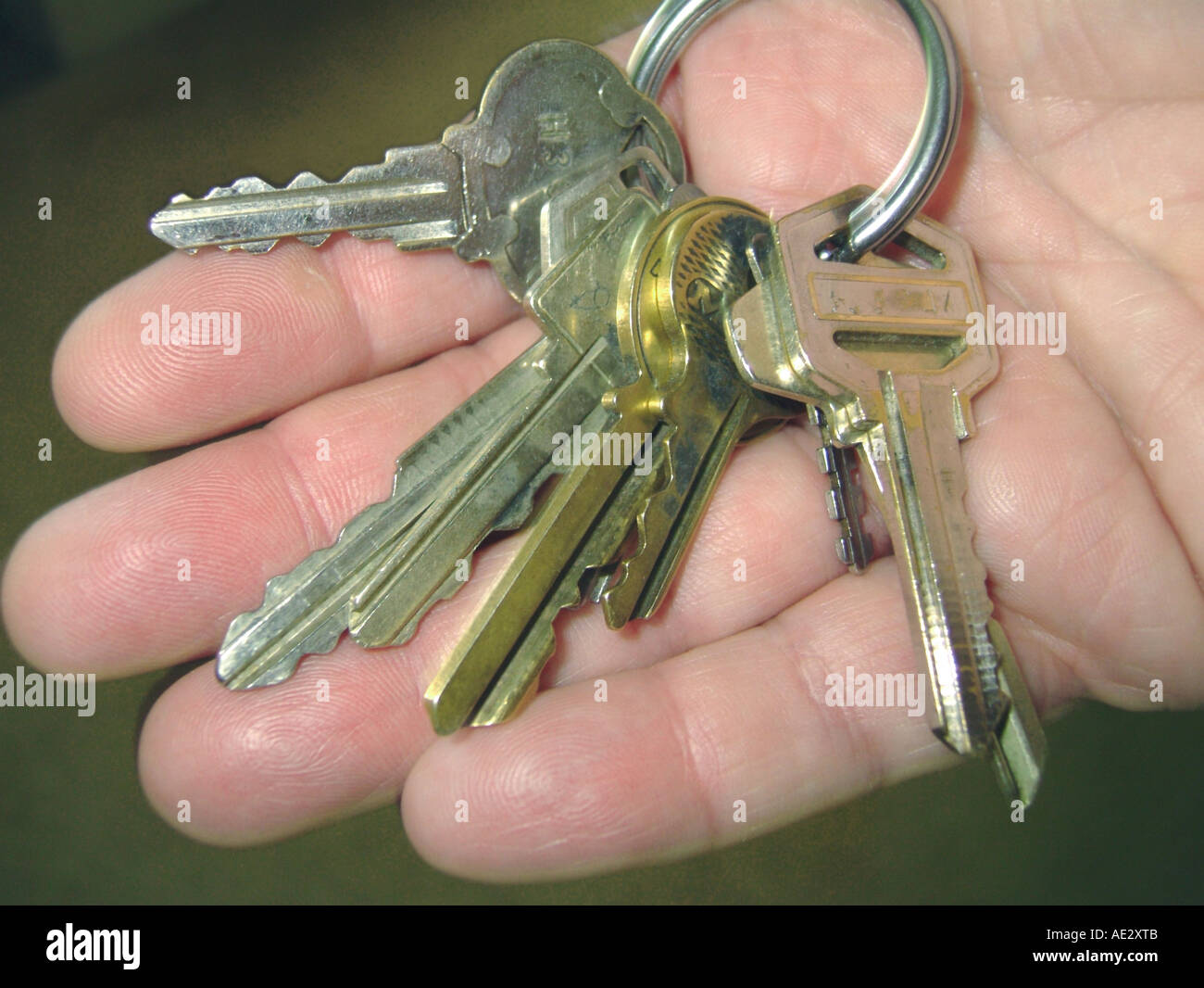 Hand holding keys Stock Photo - Alamy