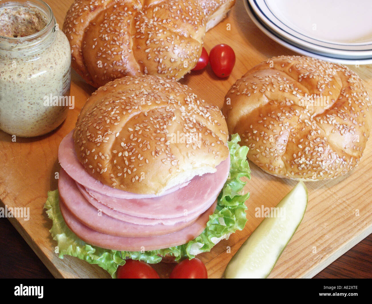 Deli sanwich preparation Stock Photo - Alamy