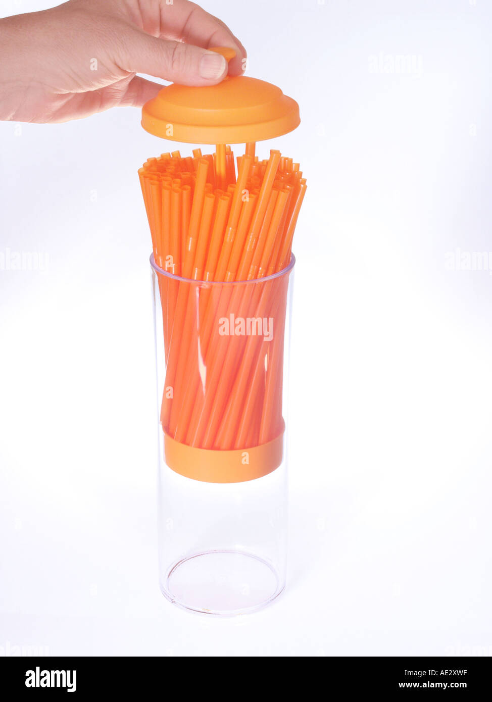 Soda straw container Stock Photo - Alamy