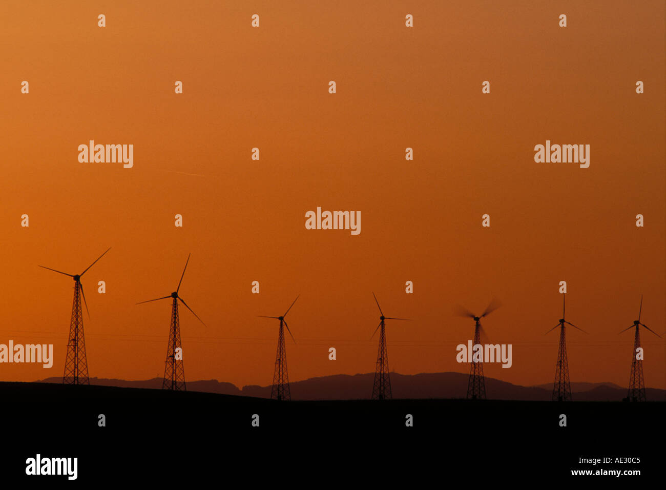 California, Solano County, Collinsville, Montezuma Hills, wind turbines ...