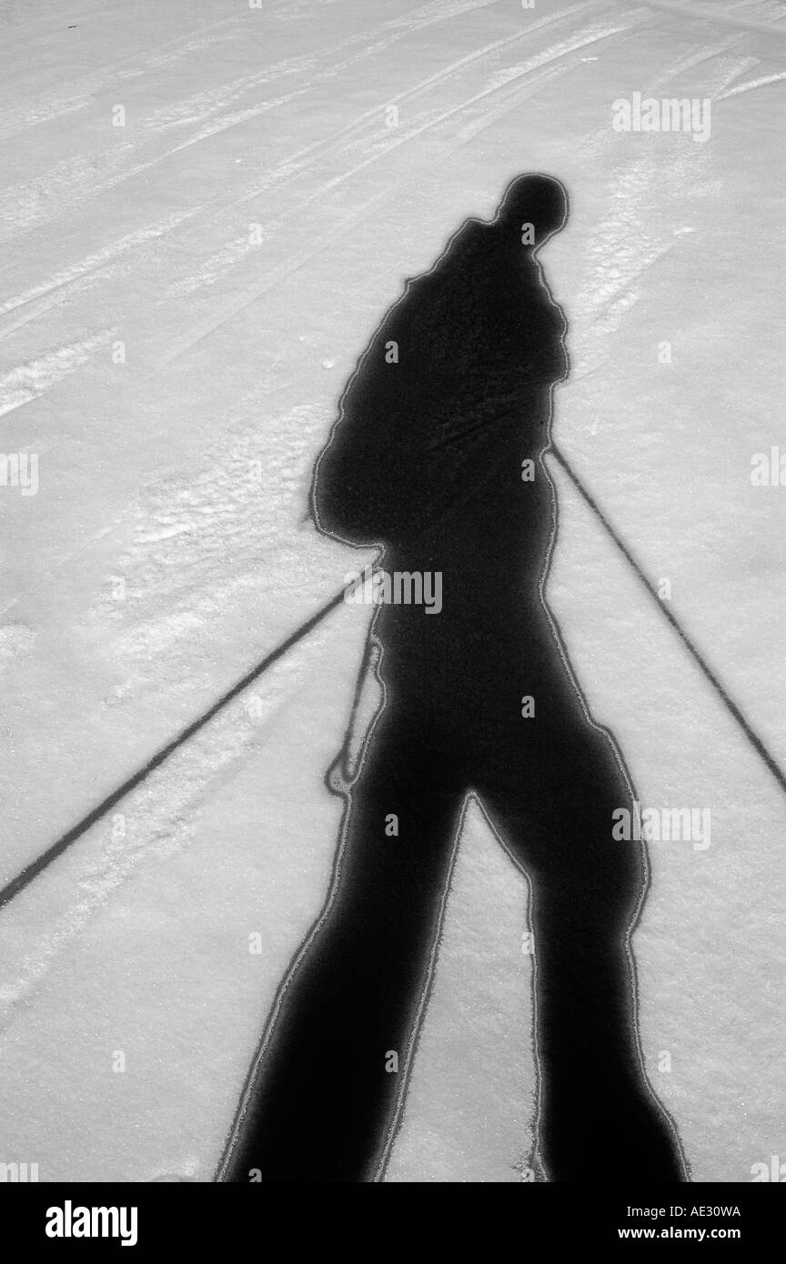 Skier a silhouette Black and White Stock Photos & Images - Alamy
