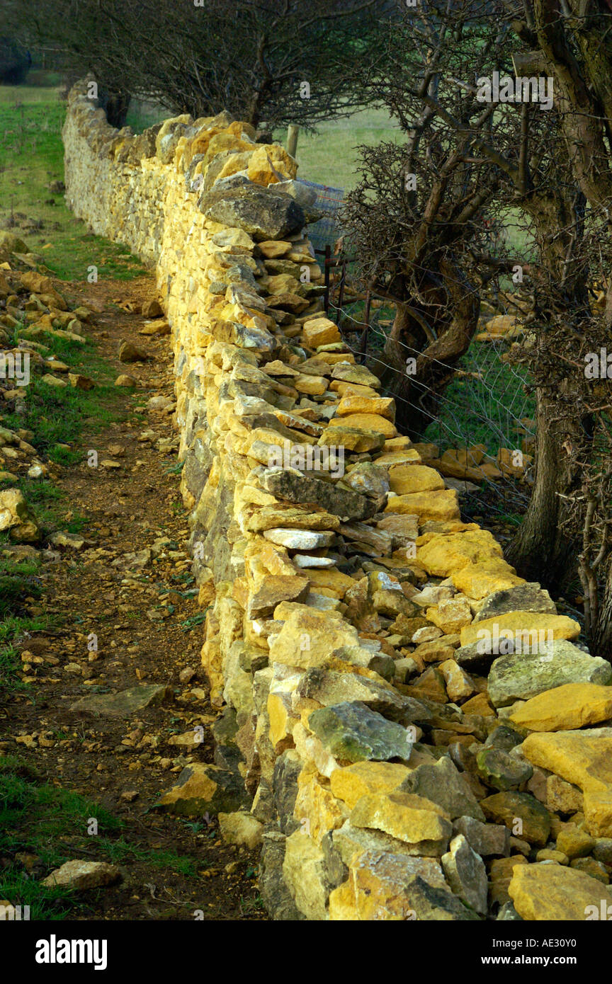 Stone wall in english coutryside Stock Photo - Alamy