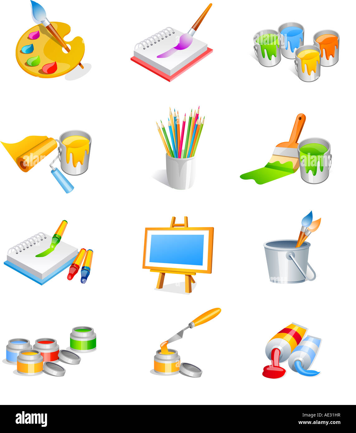 Various painting favors objects Stock Photo - Alamy
