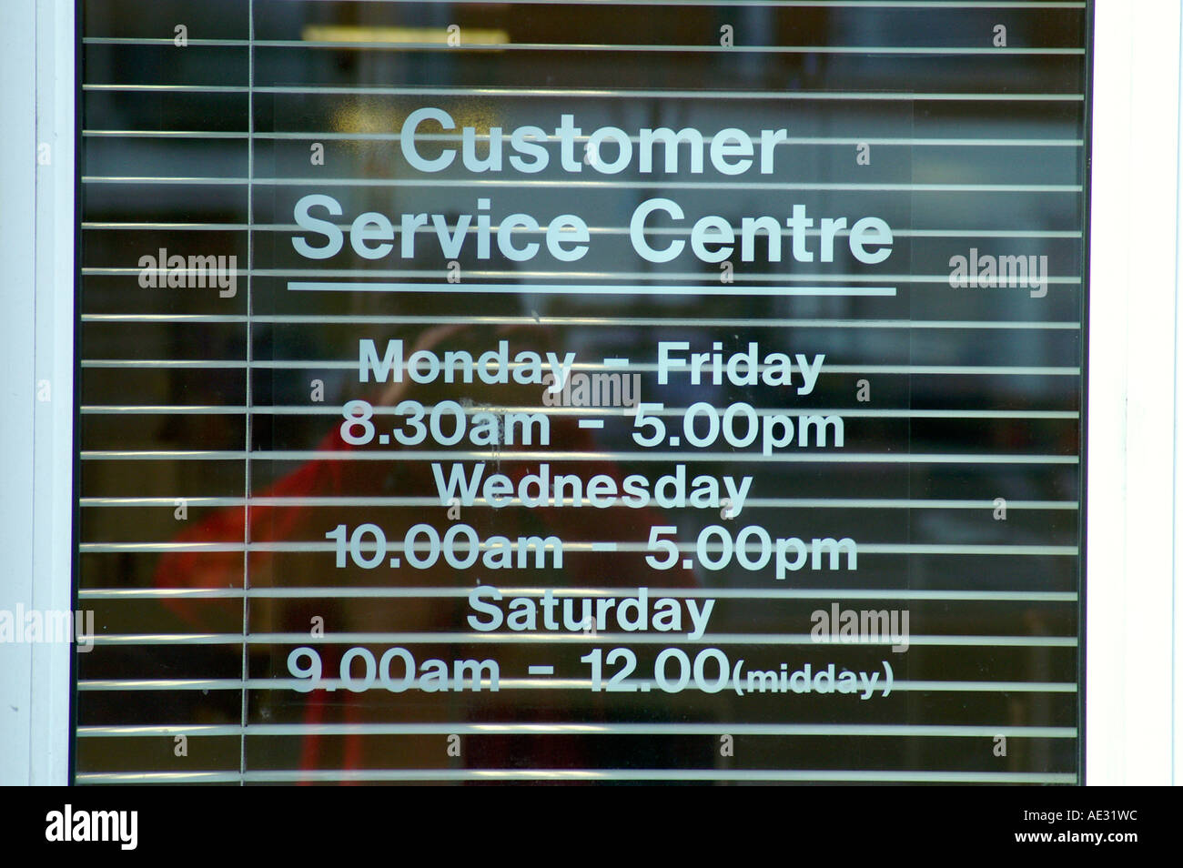 Opening hours window hi-res stock photography and images - Alamy