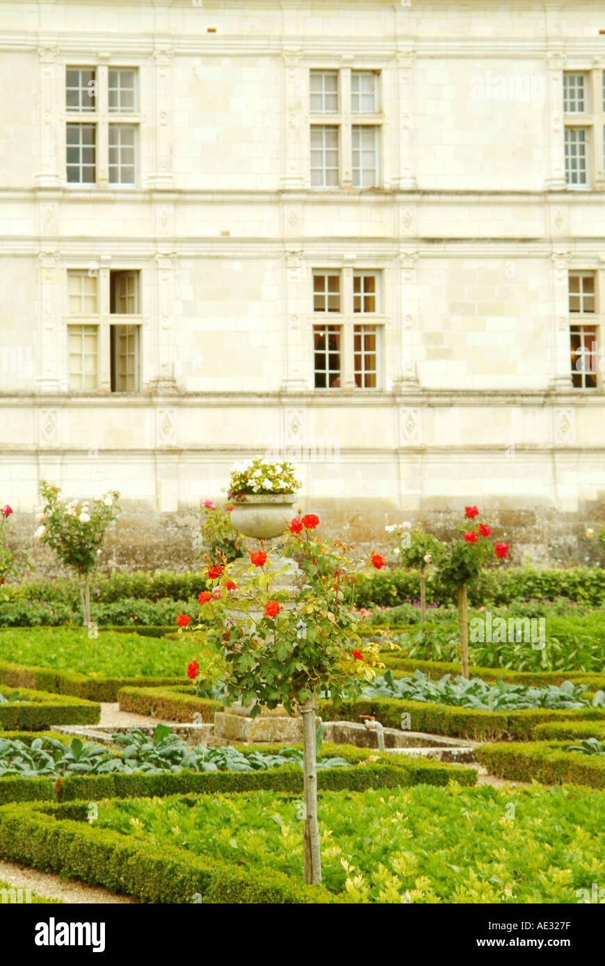 france renaissance chateau and formal gardens villandry Stock Photo - Alamy