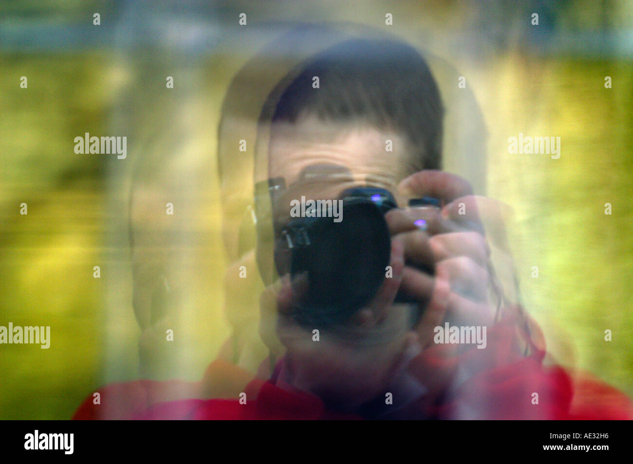 Multiple reflection of self portrait, photographer Stock Photo - Alamy