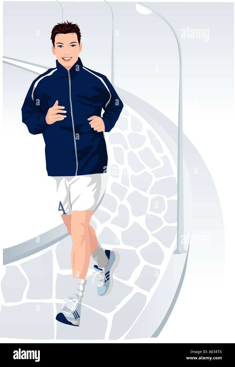 Portrait of a man jogging Stock Photo - Alamy