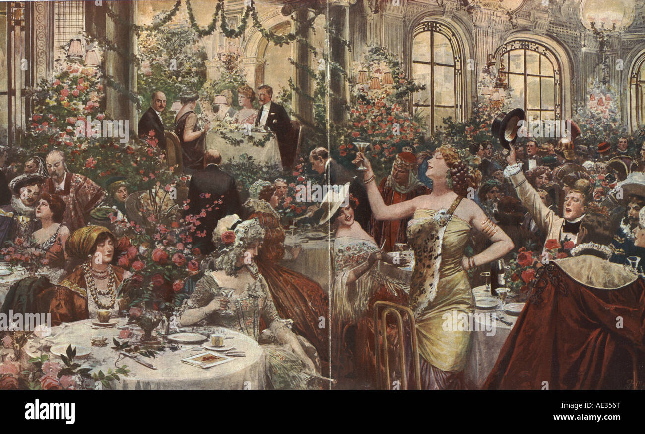 Fancy dress ball at the Savoy Hotel, London, 1912 in aid of the ...
