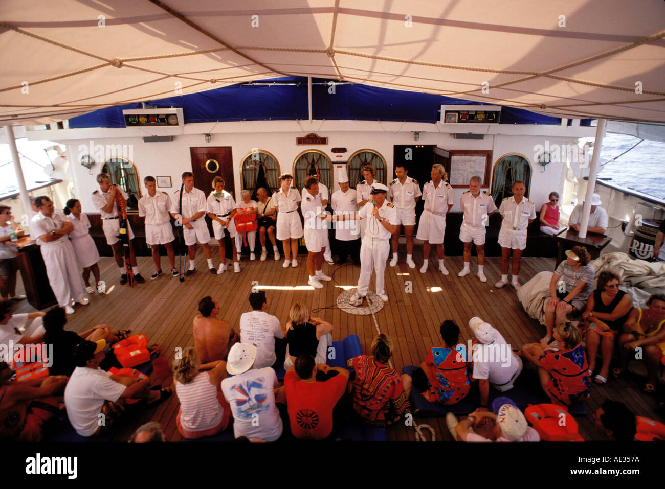 Cruises, Clipper Ships, Introducing the crew Stock Photo - Alamy