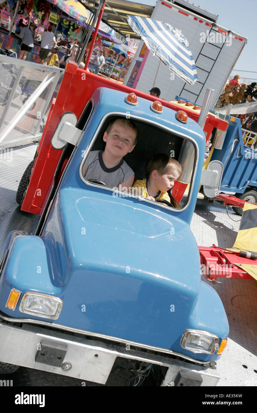 Valparaiso Indiana,Porter County Fair,carnival Kiddie ride,boy boys ...