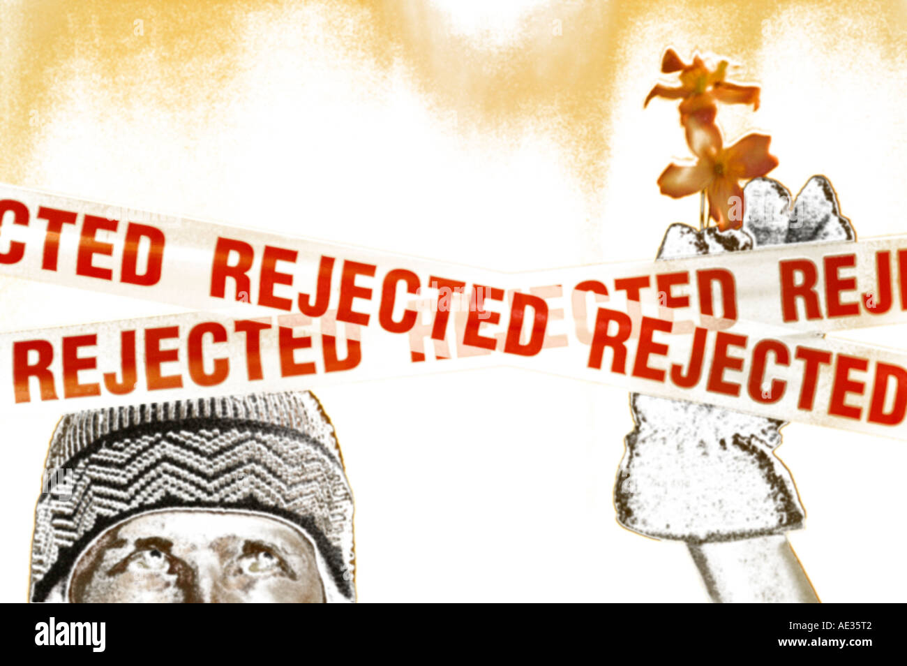 Rejected series, x crossed tape, dumped love Stock Photo - Alamy