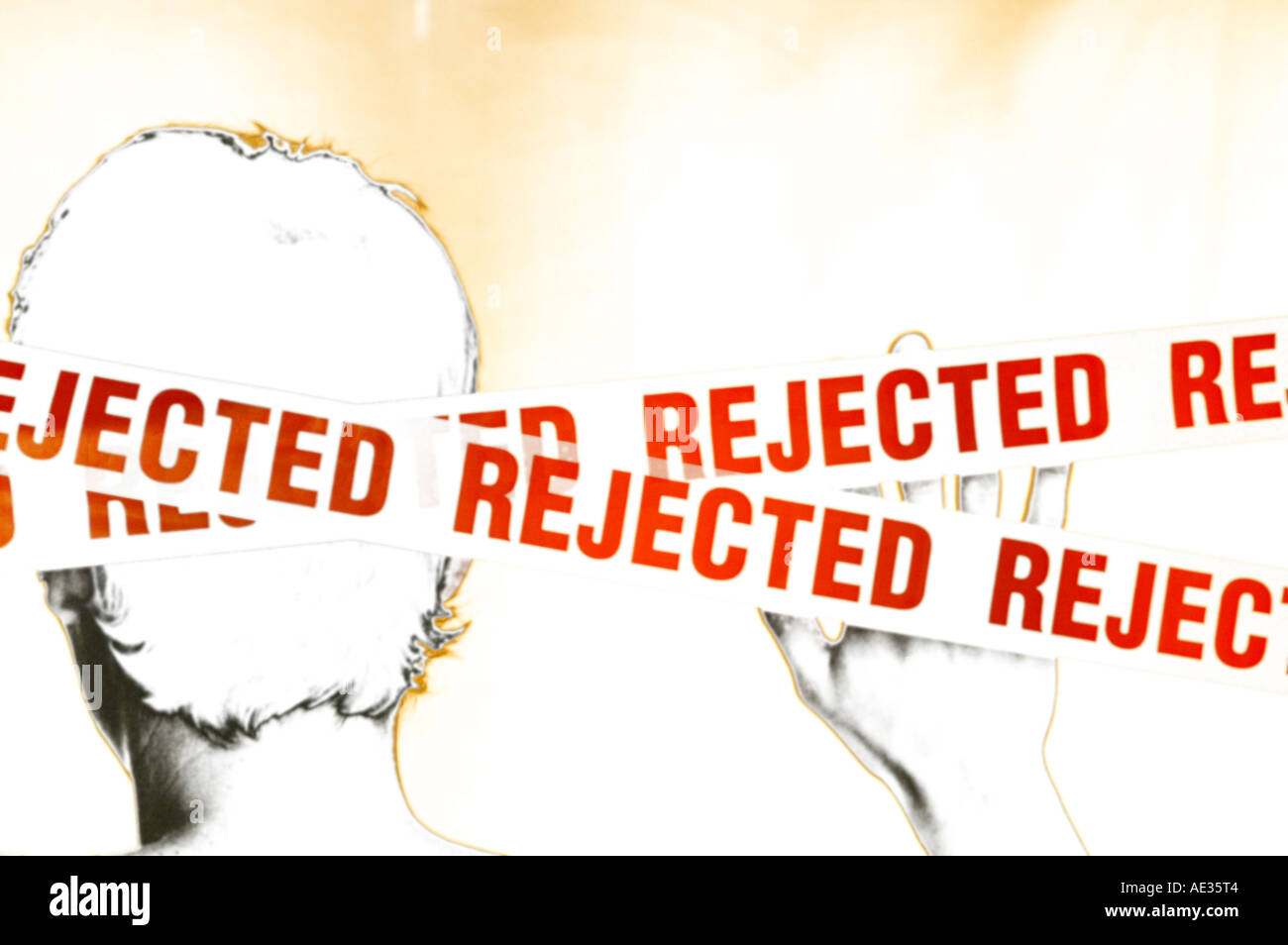 Rejected series, x crossed tape, out of mind Stock Photo - Alamy