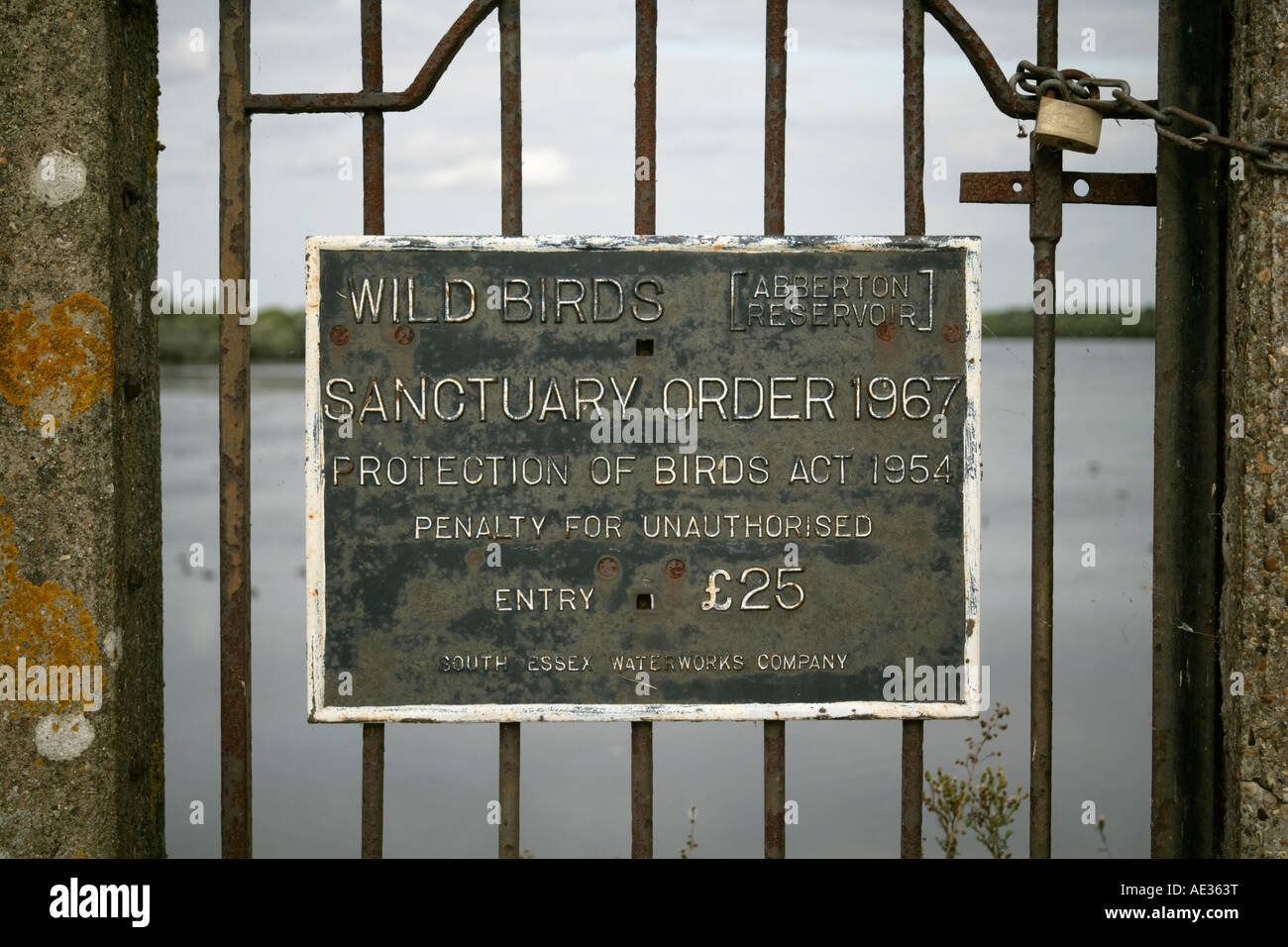 Sign at Abberton reservoir, a sanctuary for wild and migrating birds in ...