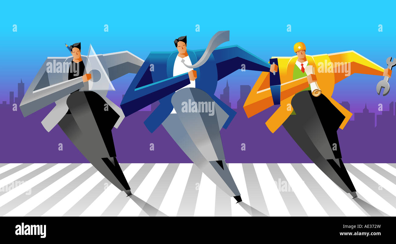 Three businessmen running on hi-res stock photography and images - Alamy