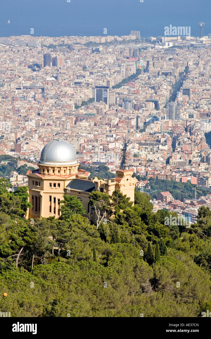 Barcelona city with the fabra observatory Stock Photo - Alamy