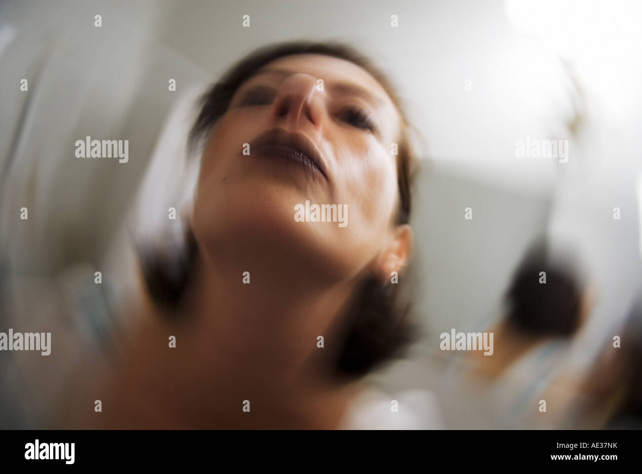 woman with snotty attitude in bathroom Stock Photo - Alamy