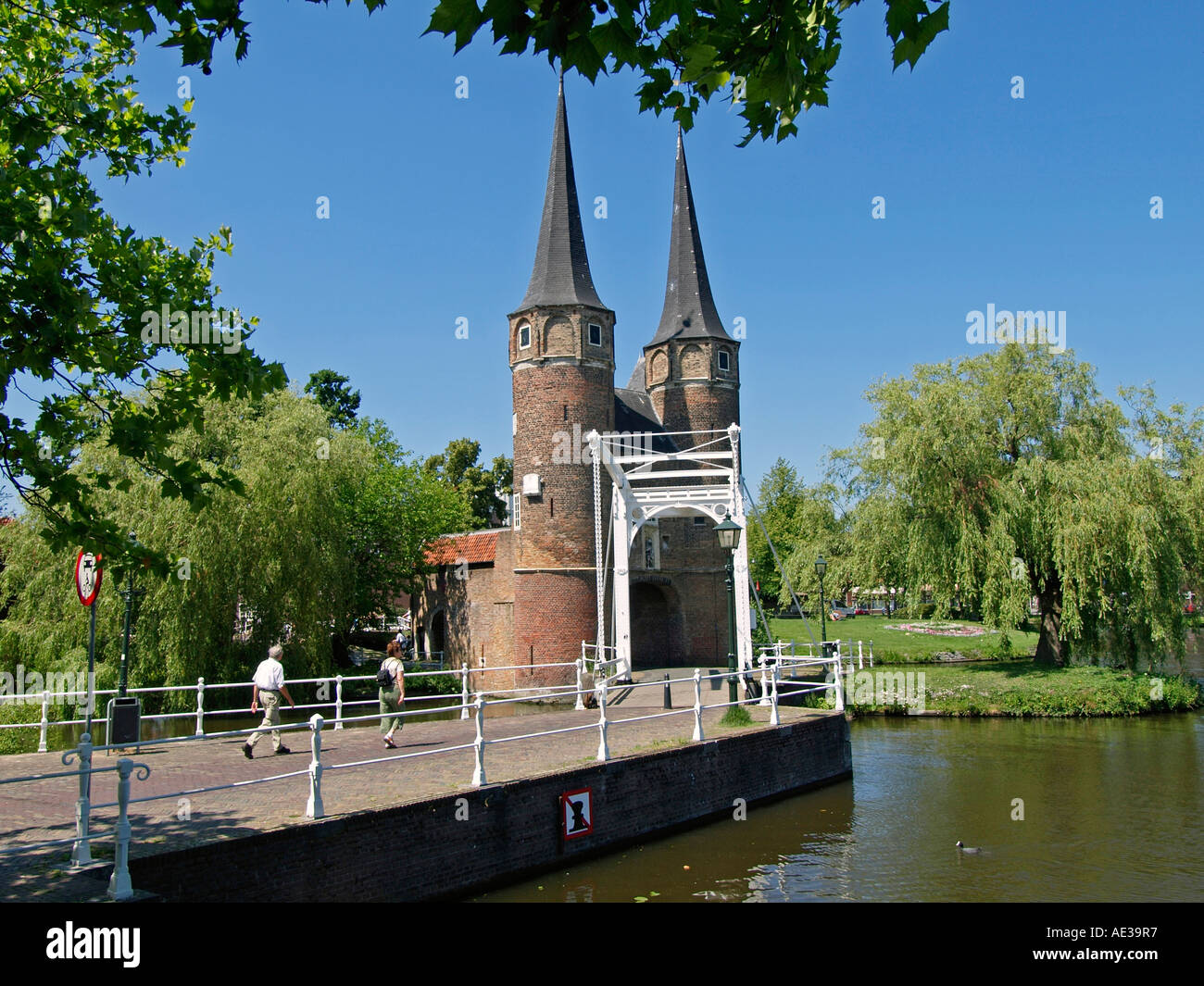 The Oostpoort or eastgate of the historic city centre Delft the ...