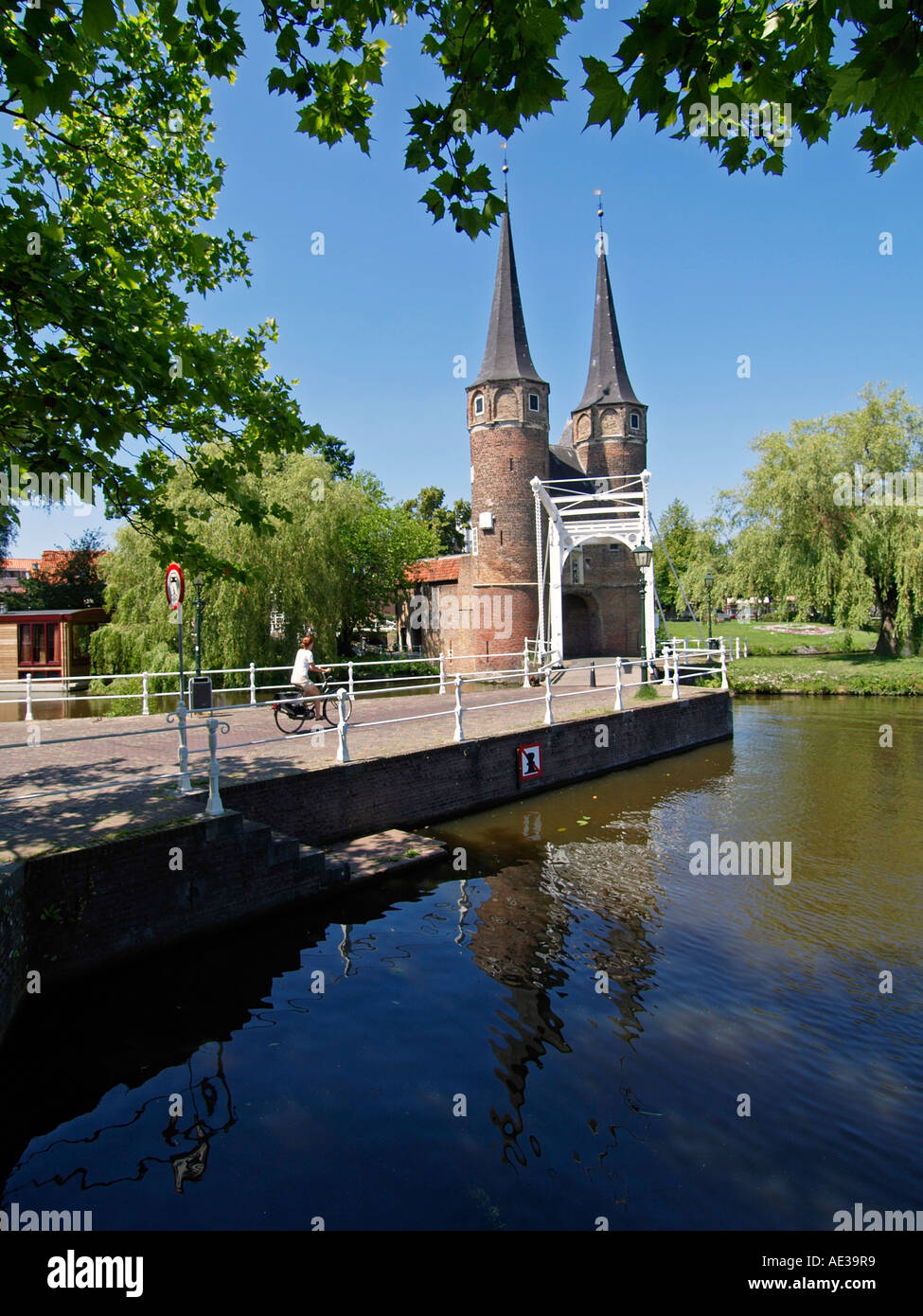 The Oostpoort or eastgate of the historic city centre Delft the ...