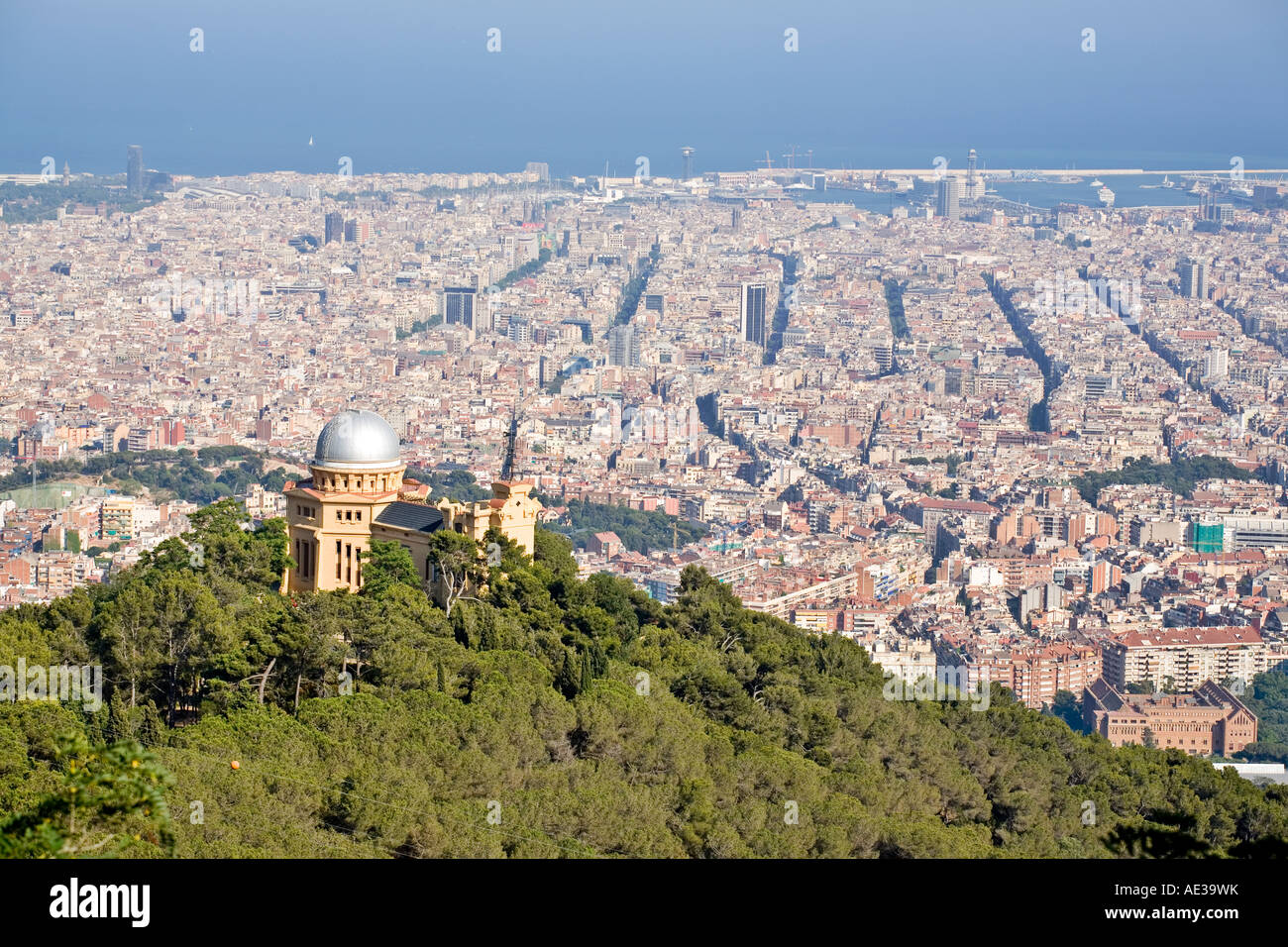 Barcelona city with the fabra observatory Stock Photo - Alamy