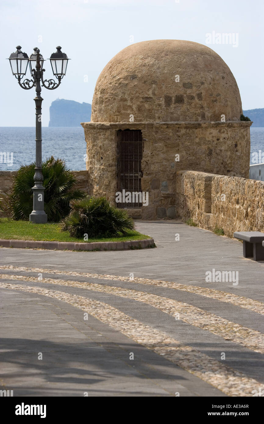 Old Town Tower Centro Storico Alghero Sardinia Stock Photo - Alamy