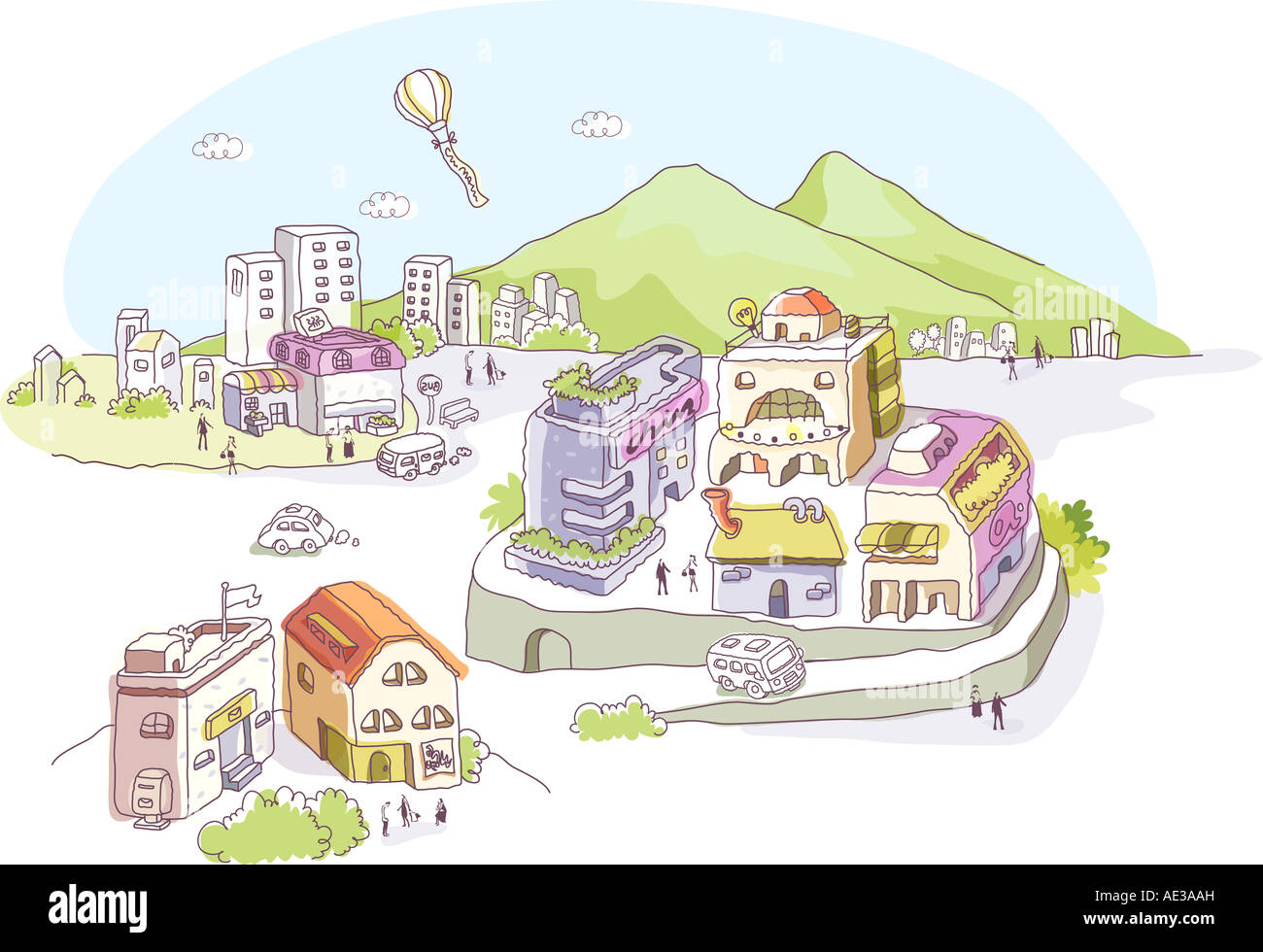 High angle view of buildings in a city Stock Photo - Alamy