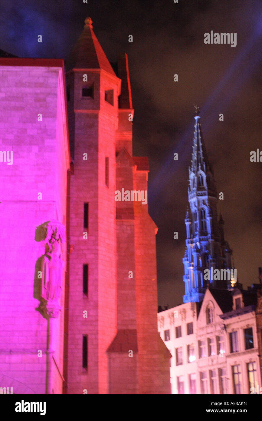 Saint Nicholas Church by Night foreground Stock Photo - Alamy