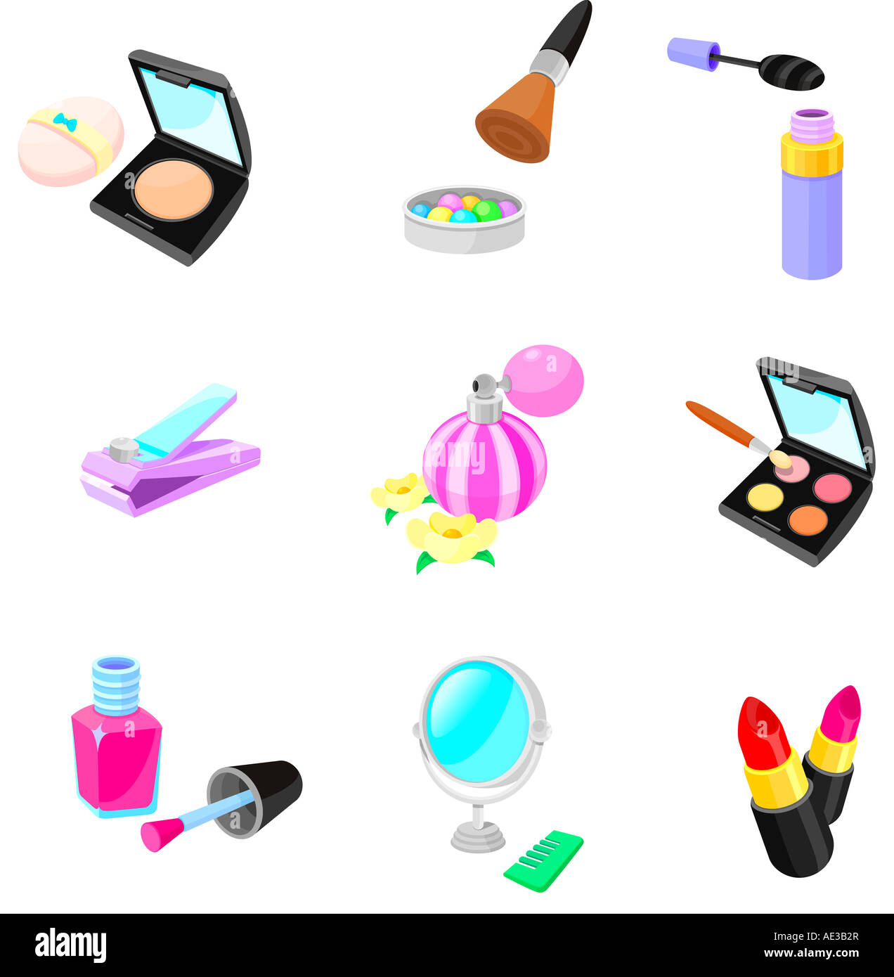 Various make-up related objects on a white background Stock Photo - Alamy