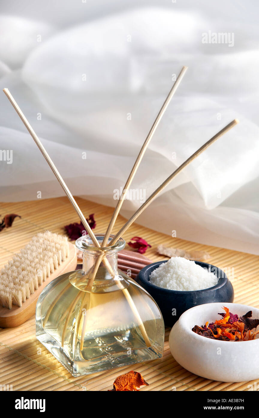 Aromatic sticks and bath salts Stock Photo - Alamy