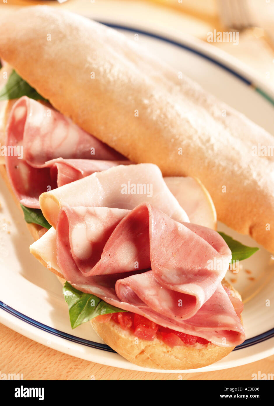 CIABATTA WITH MEATS Stock Photo - Alamy