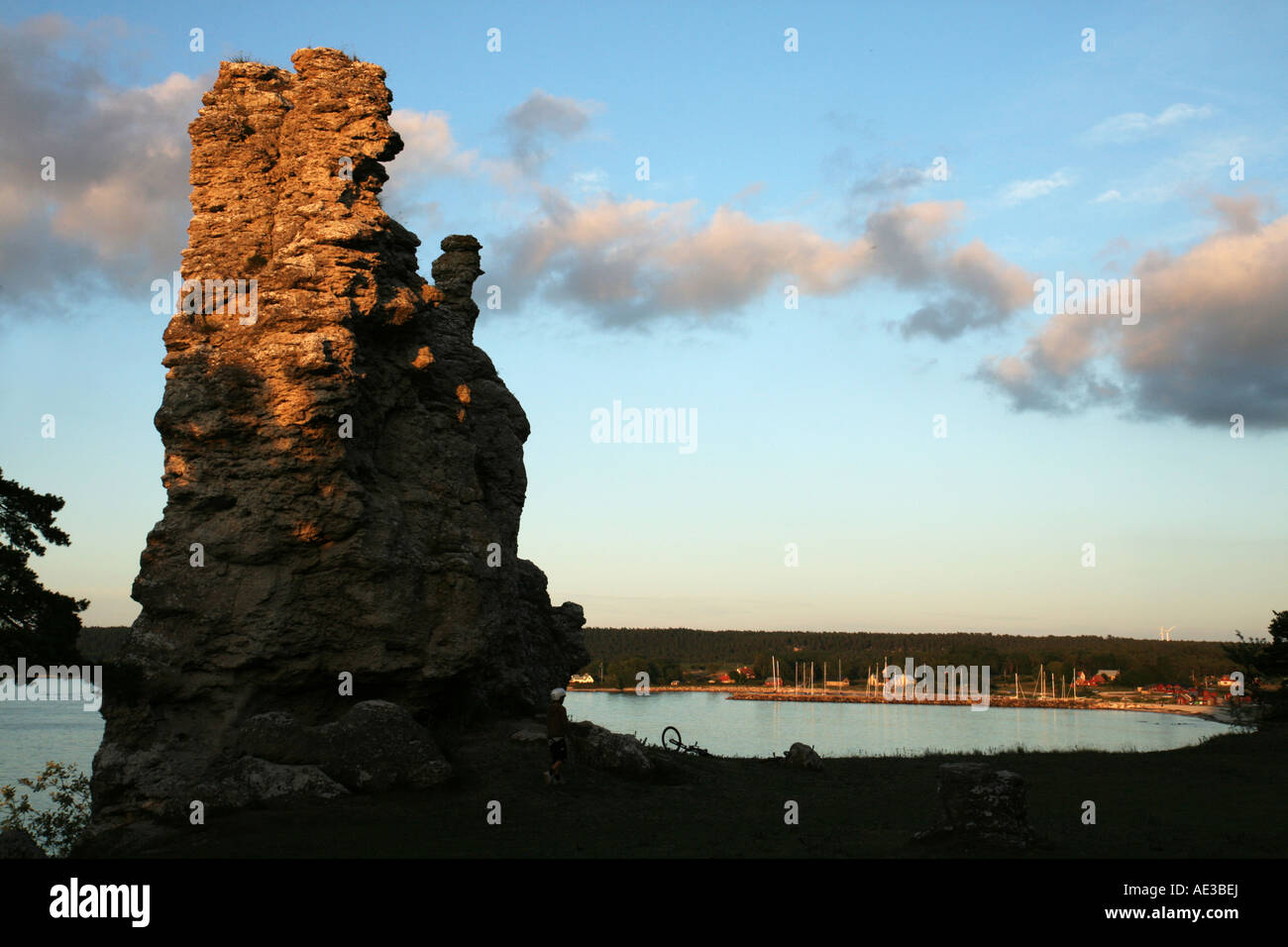 Natural seastacks in Gotland called Rauks. This Rauk is called Jungfrun ...