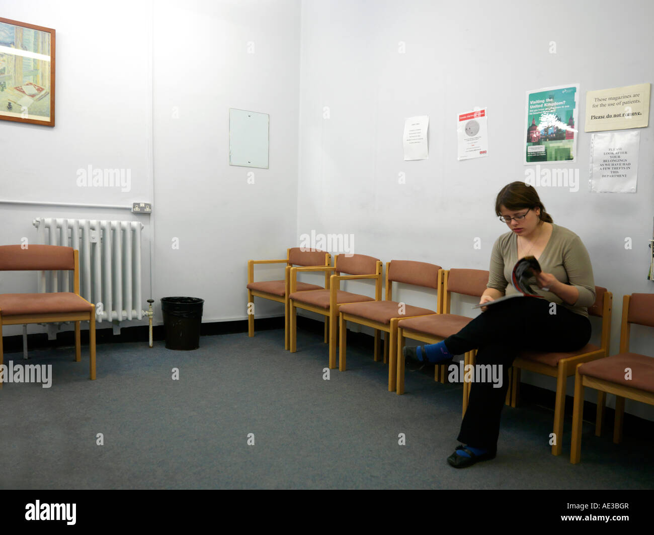 Teenager in Hospital Waiting Room NHS England Stock Photo - Alamy