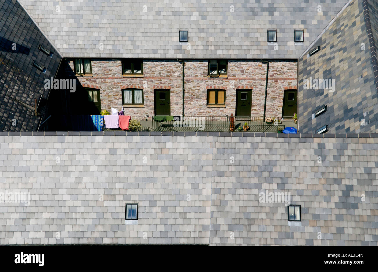 Courtyard housing development in Brecon town centre Powys Wales UK ...