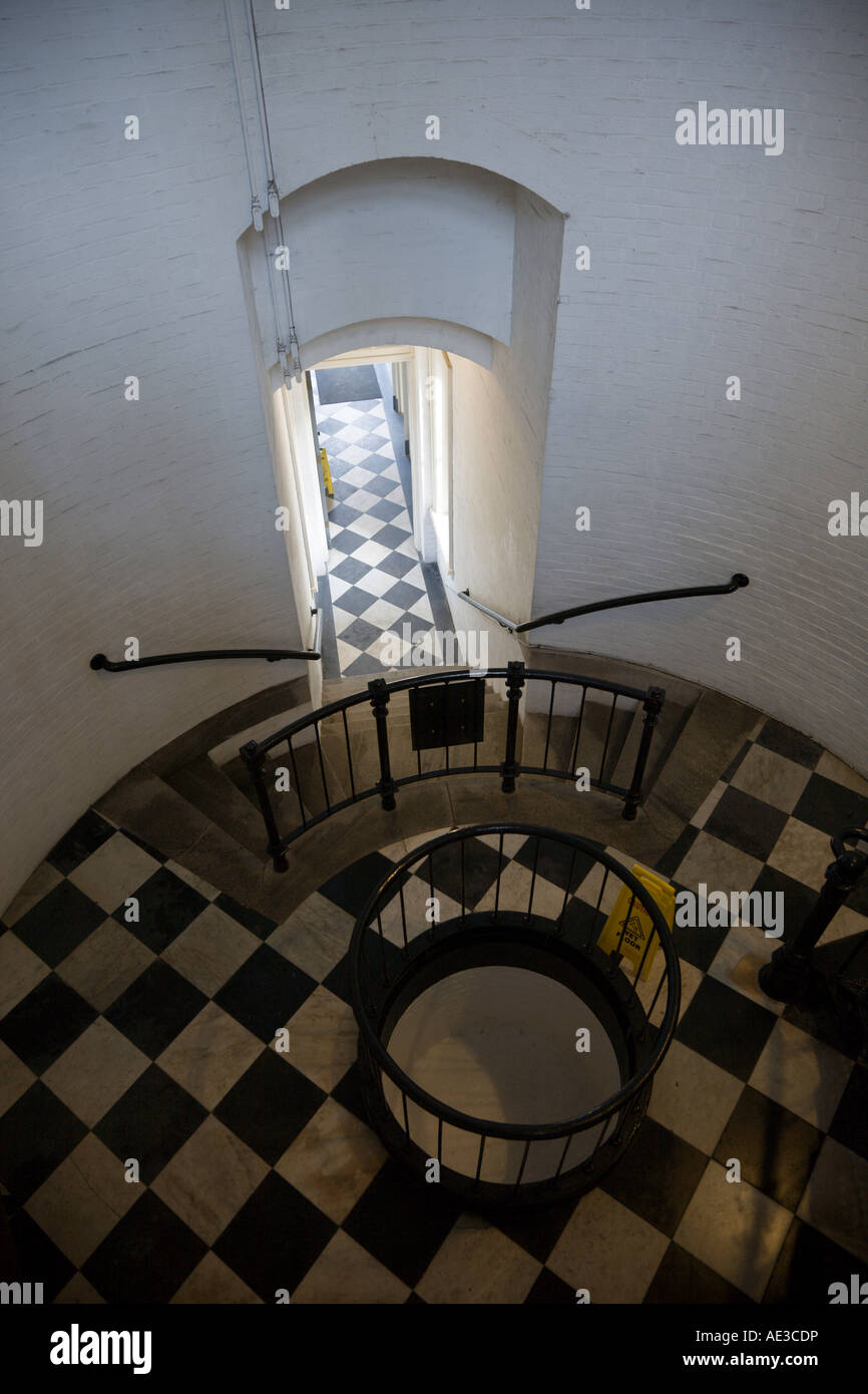Interior view of entrance to lighthouse at St. Augustine, Florida, USA on the Atlantic Ocean ...