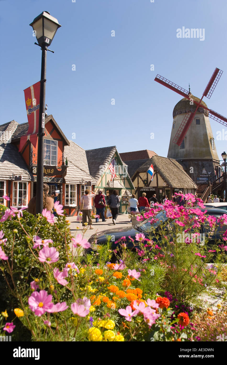 windmill and shops Solvang Santa Ynez Valley California Stock Photo - Alamy
