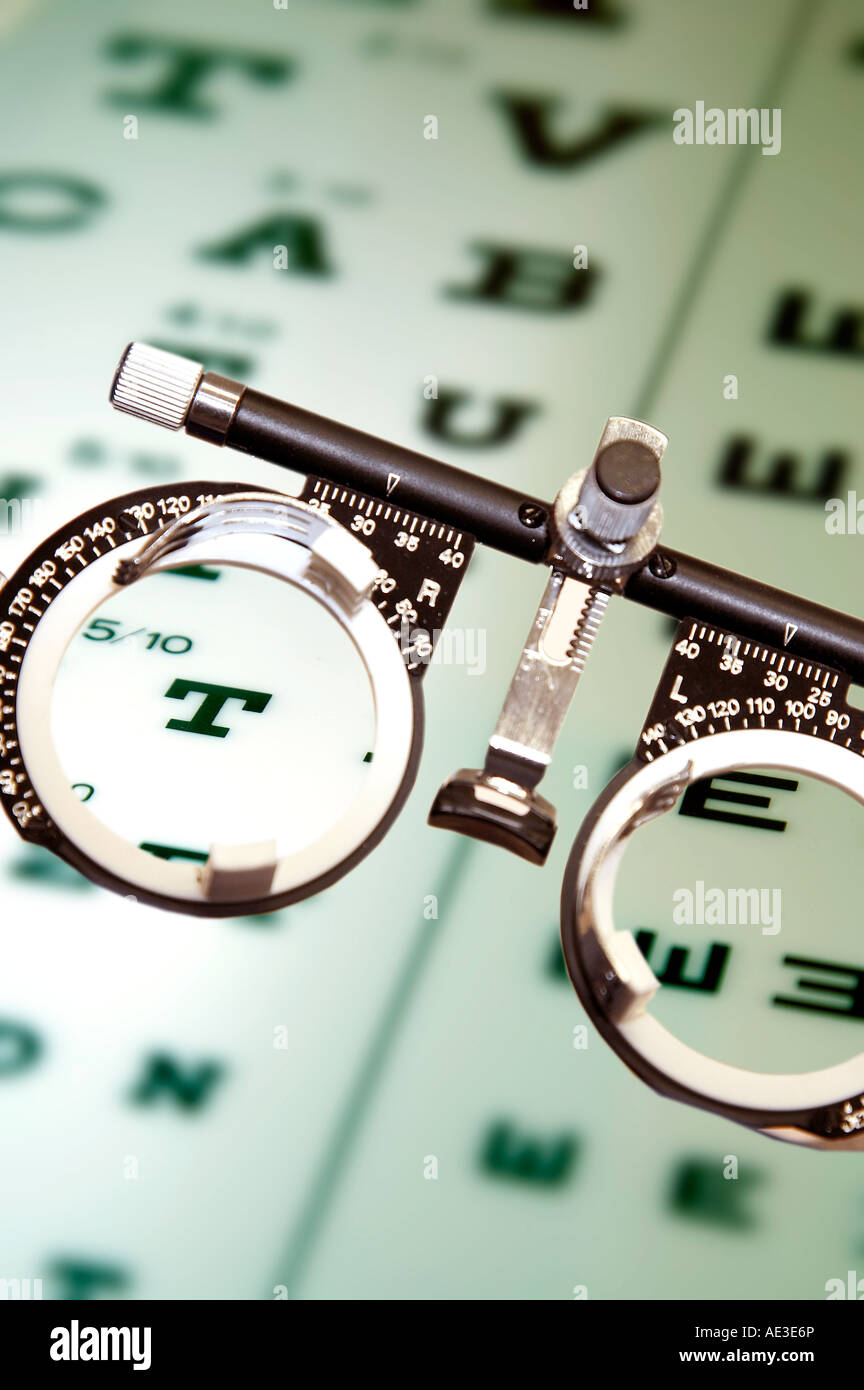 Chart to test sight and glasses Stock Photo - Alamy