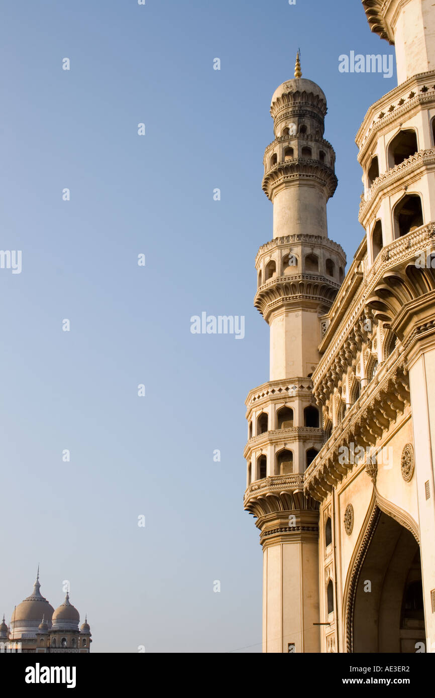 Charminar Hyderabad India with mosque in backround Stock Photo - Alamy