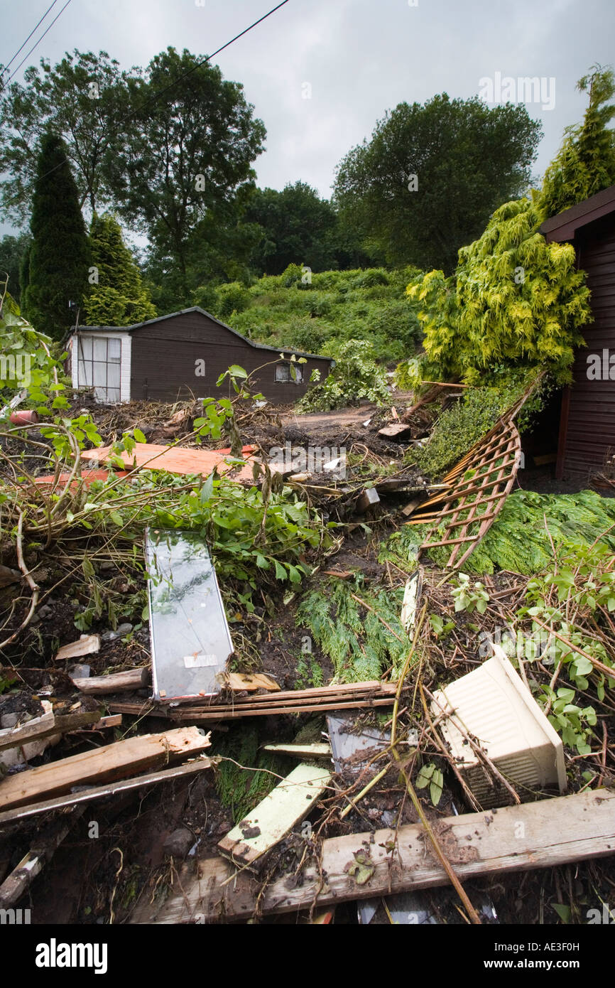Landslip under railway bridge at Highley on the Severn Valley Railway ...