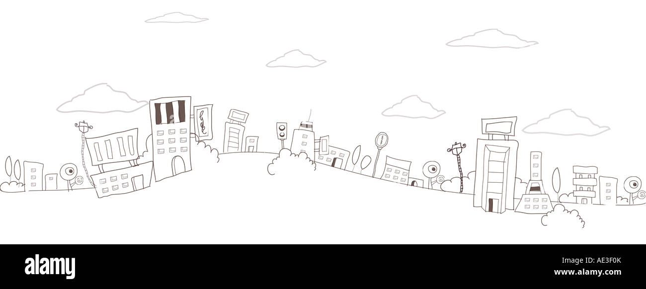 Buildings on a hill Cut Out Stock Images & Pictures - Alamy