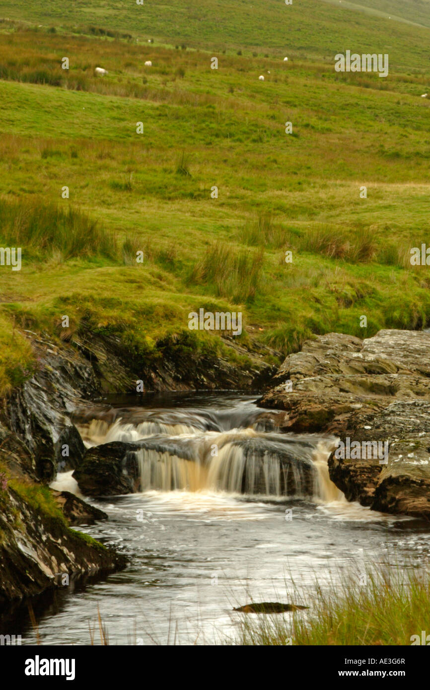 Mountain stream waterfall in Elan Valley, Wales Stock Photo - Alamy