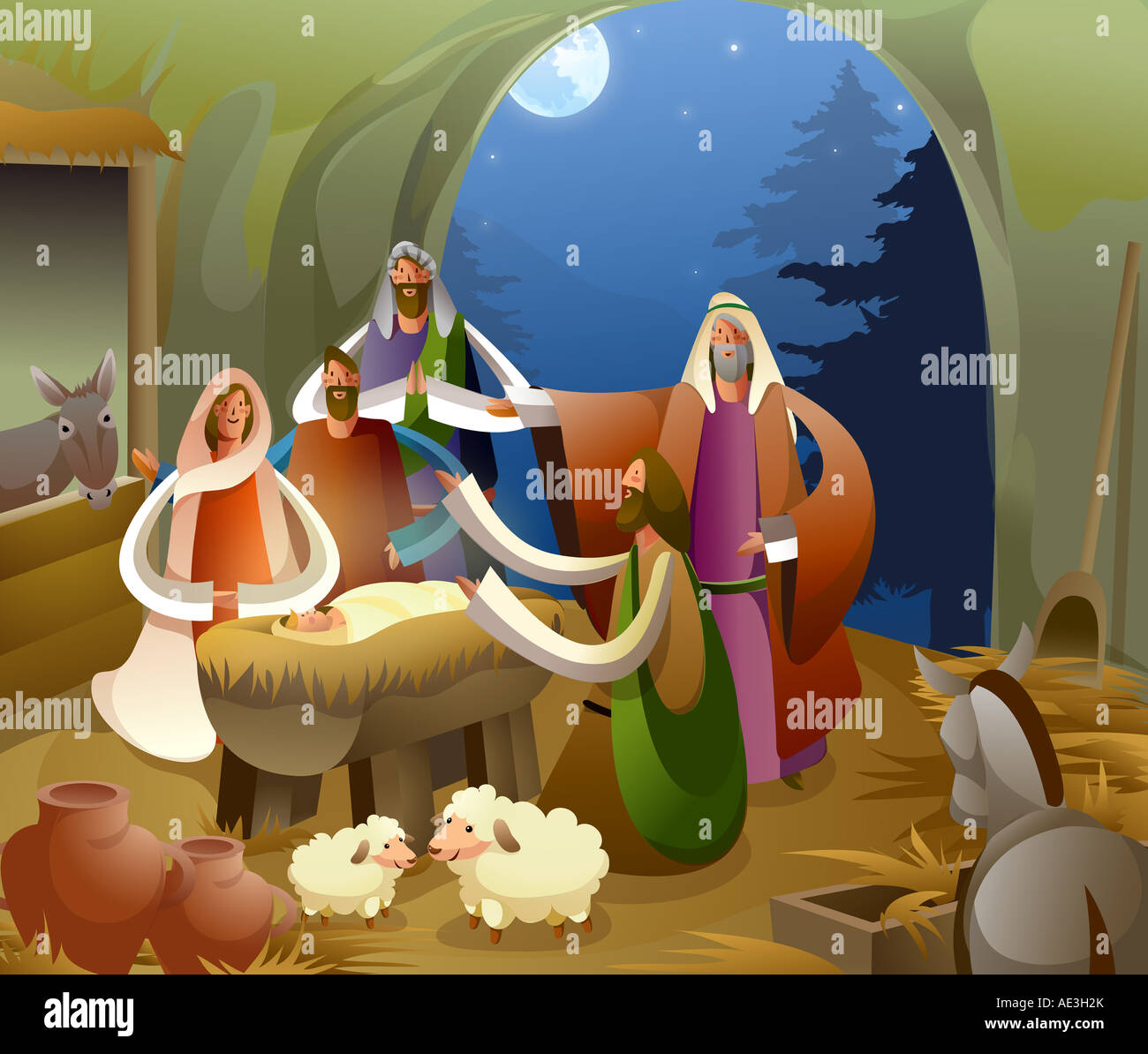 Jesus Christ blessing a new born baby Stock Photo - Alamy