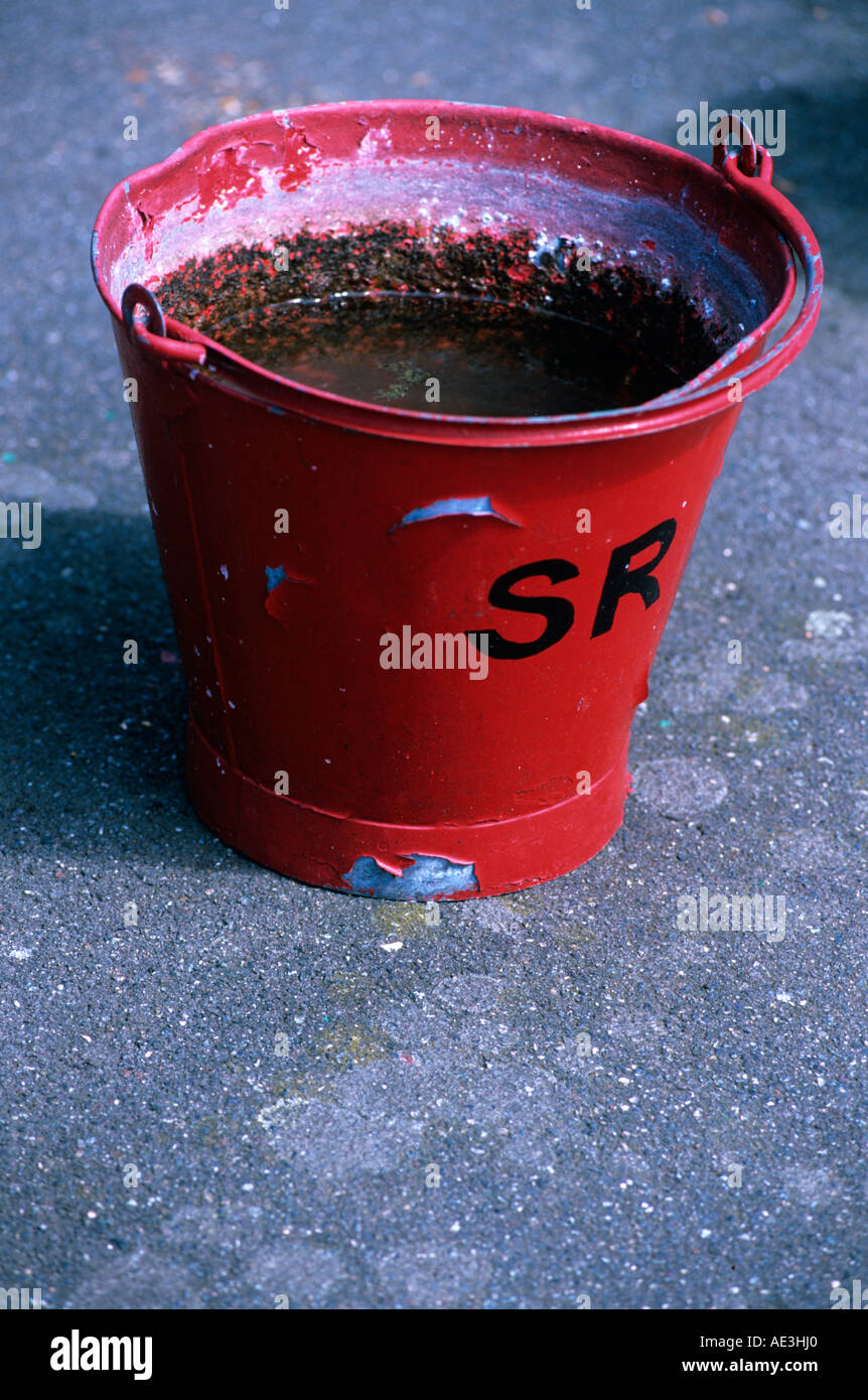 old southern railway fire extinguishing sand filled buckets at the isle ...