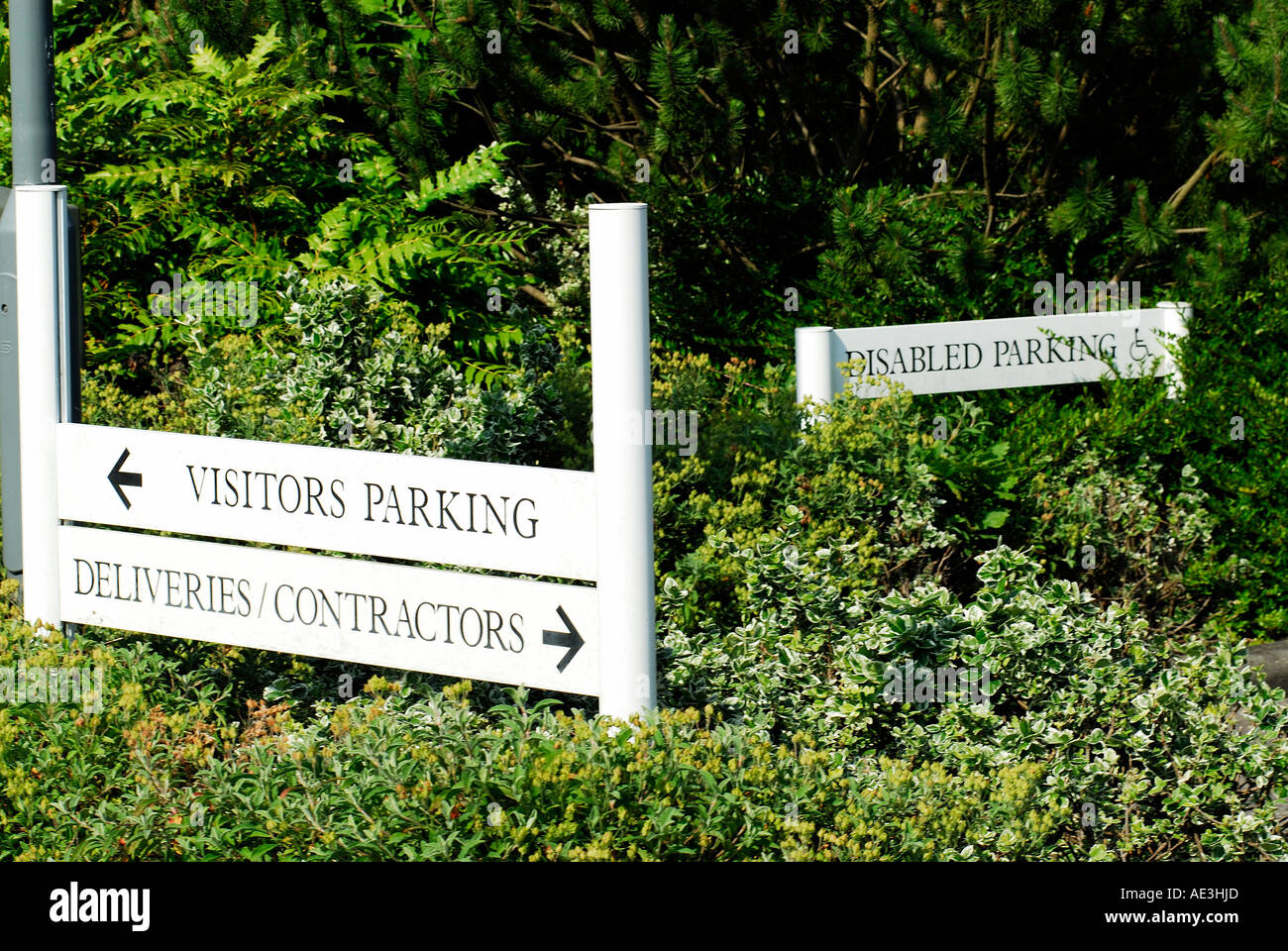 signs outside of modern offices / building / warehouses givin / showing ...