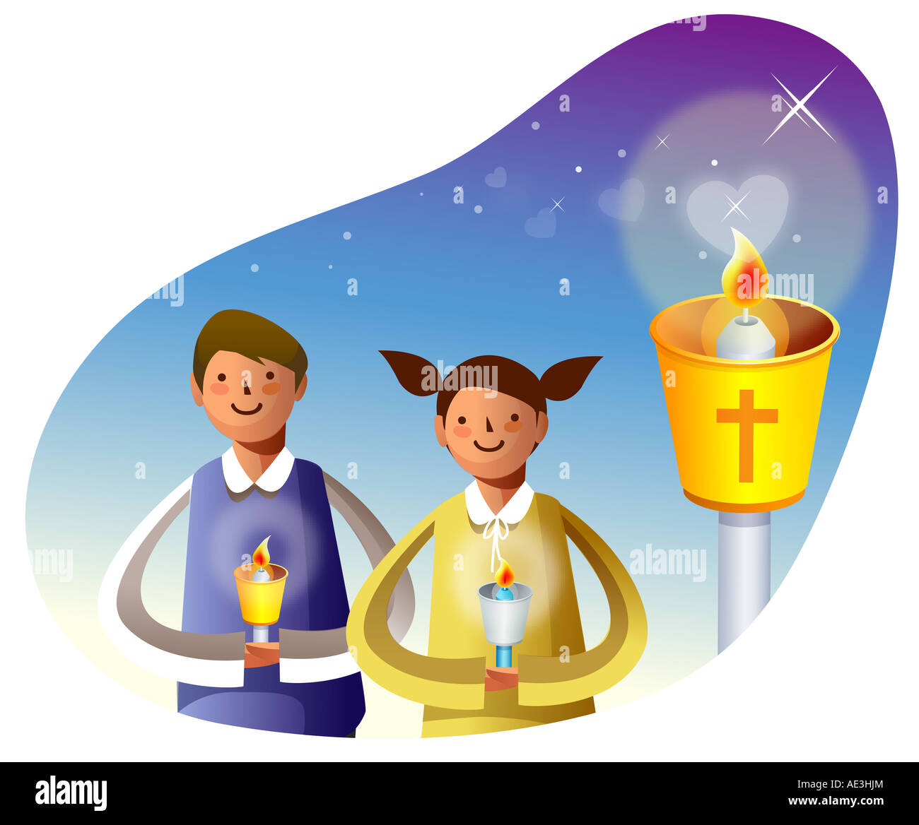 Two girls holding up Cut Out Stock Images & Pictures - Alamy