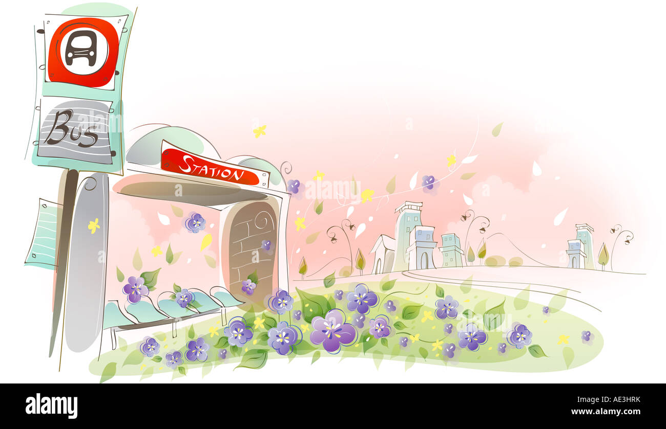 Bus stop exterior Cut Out Stock Images & Pictures - Alamy