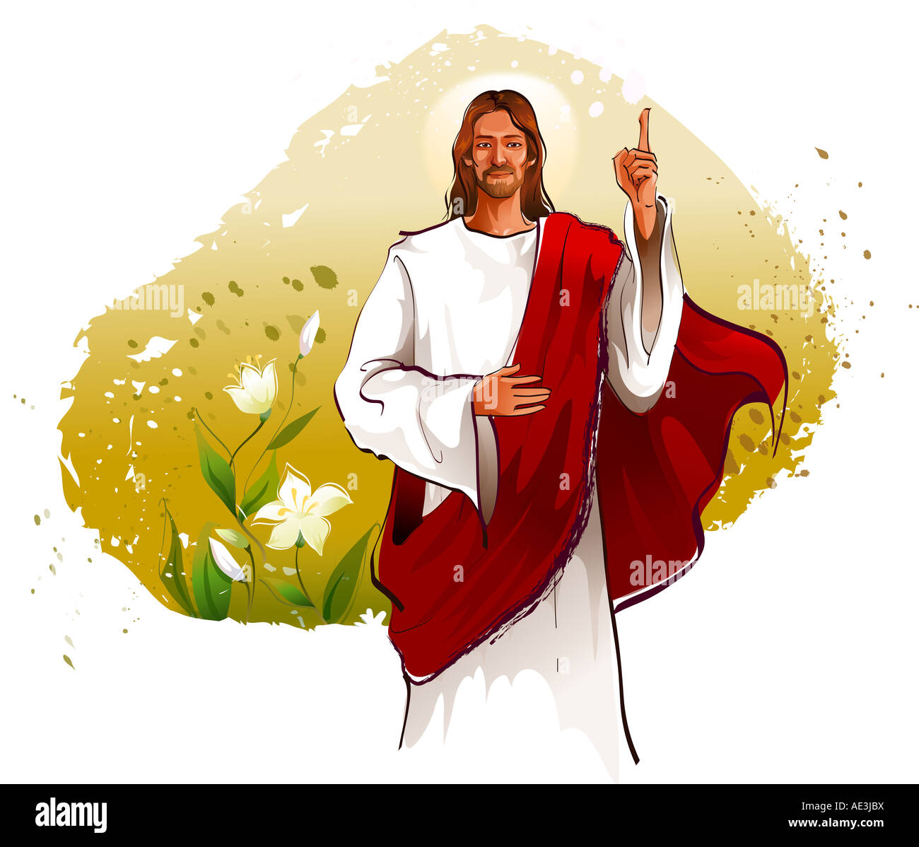 Jesus Christ pointing upward Stock Photo - Alamy Jesus Christ pointing upward Stock Photo - Alamy