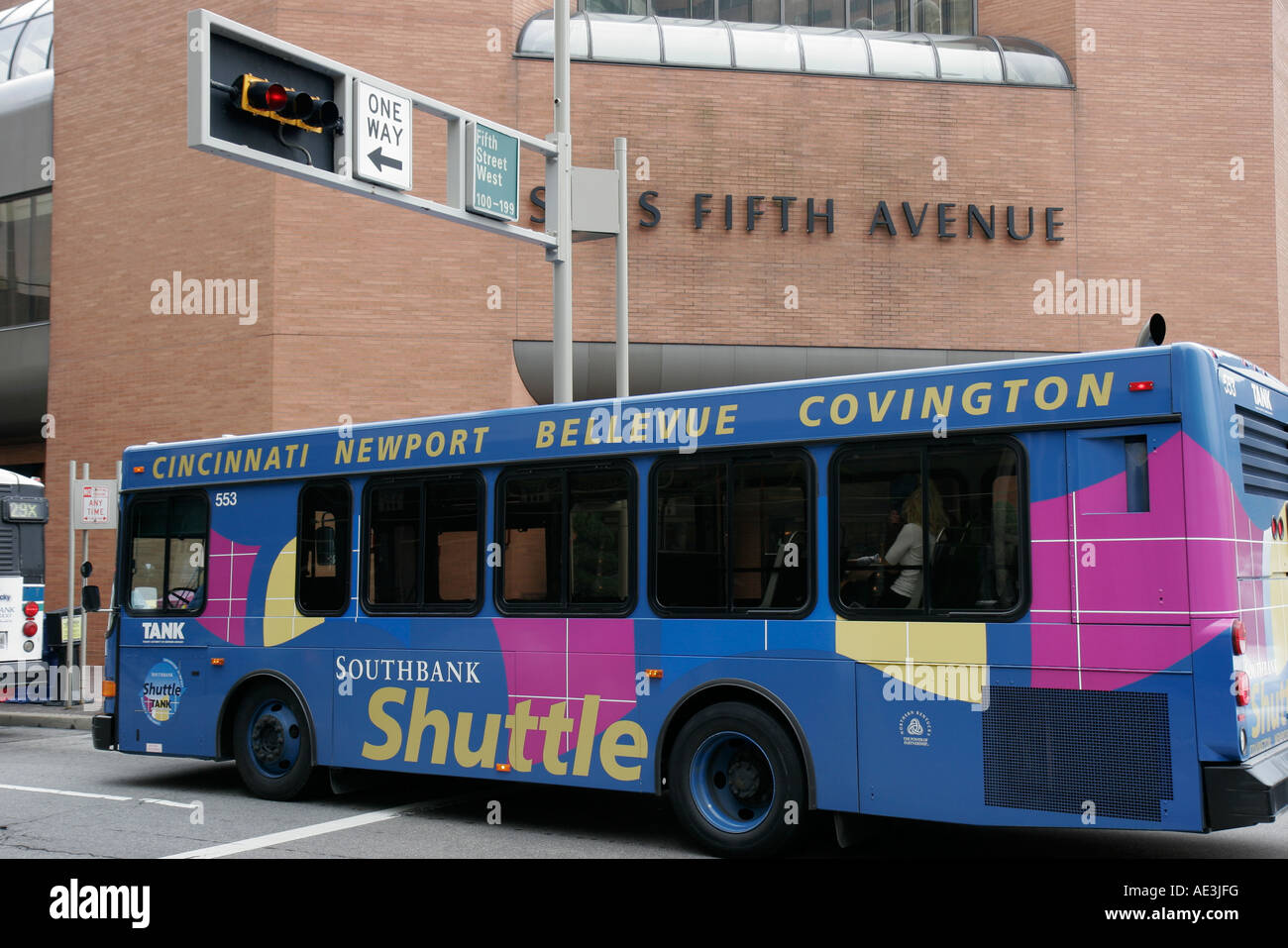 Cincinnati Ohio,5th Fifth Street,Southbank public bus,coach,visitors ...