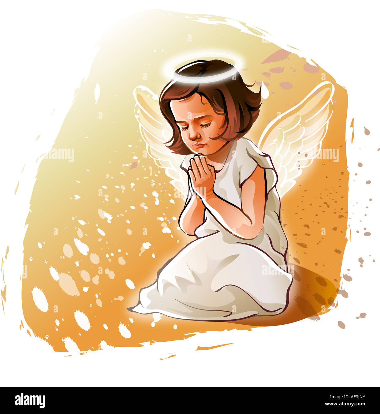 Praying with eyes closed Cut Out Stock Images & Pictures - Alamy